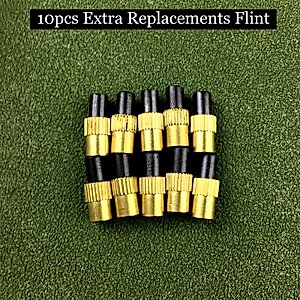 Flint Striker, 2pcs Flint Spark Lighters with 10 Extra Flint Replacements, Square and Round Nickel-Plated Steel Torch Strikers, Creative Igniter Flints for Welding Brazing Soldering,Camping,Lover