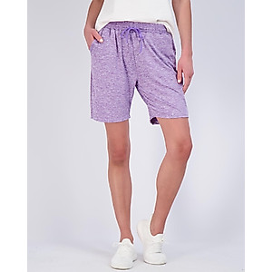 Real Essentials Womens Dry Fit 7 Inch Inseam Athletic Casual Lounge Fitness Gym Training Long Shorts High Waisted Running Bermuda Short Pockets Ladies Workout Bottoms Active, Set 2, M, Pack of 4