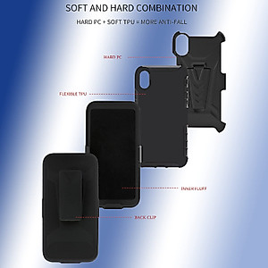 YSNZAQ Swivel Belt Clip Case for Samsung Galaxy A04, Heavy Duty Shockproof Protective Phone Cover with Built-in Kickstand for Samsung Galaxy A04 JG Black Black