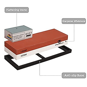 WUTA Sharpening Stone Set Sharpener Flattening Stone for Polishing Knife