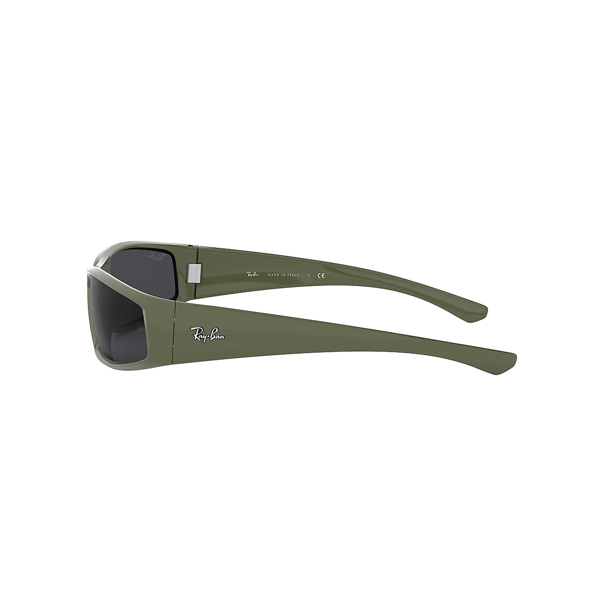 Ray-Ban Rb4335 Rectangular Sunglasses, Military Green/Dark Grey, 58 mm
