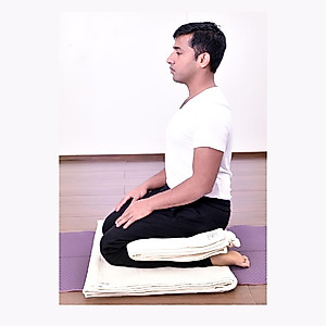 Yoga Blanket, 100% Cotton Hand Woven Blanket, Blanket for restorative yoga, Pune Iyengar Yoga Blanket, Yogikuti Colored Blanket (Purple)