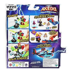 Legends of Akedo Powerstorm Official Rules Starter Pack Legendary Kick Attack 3 Mini Battling Action Figures with Training Practice Piece and Exclusive Joystick Controller