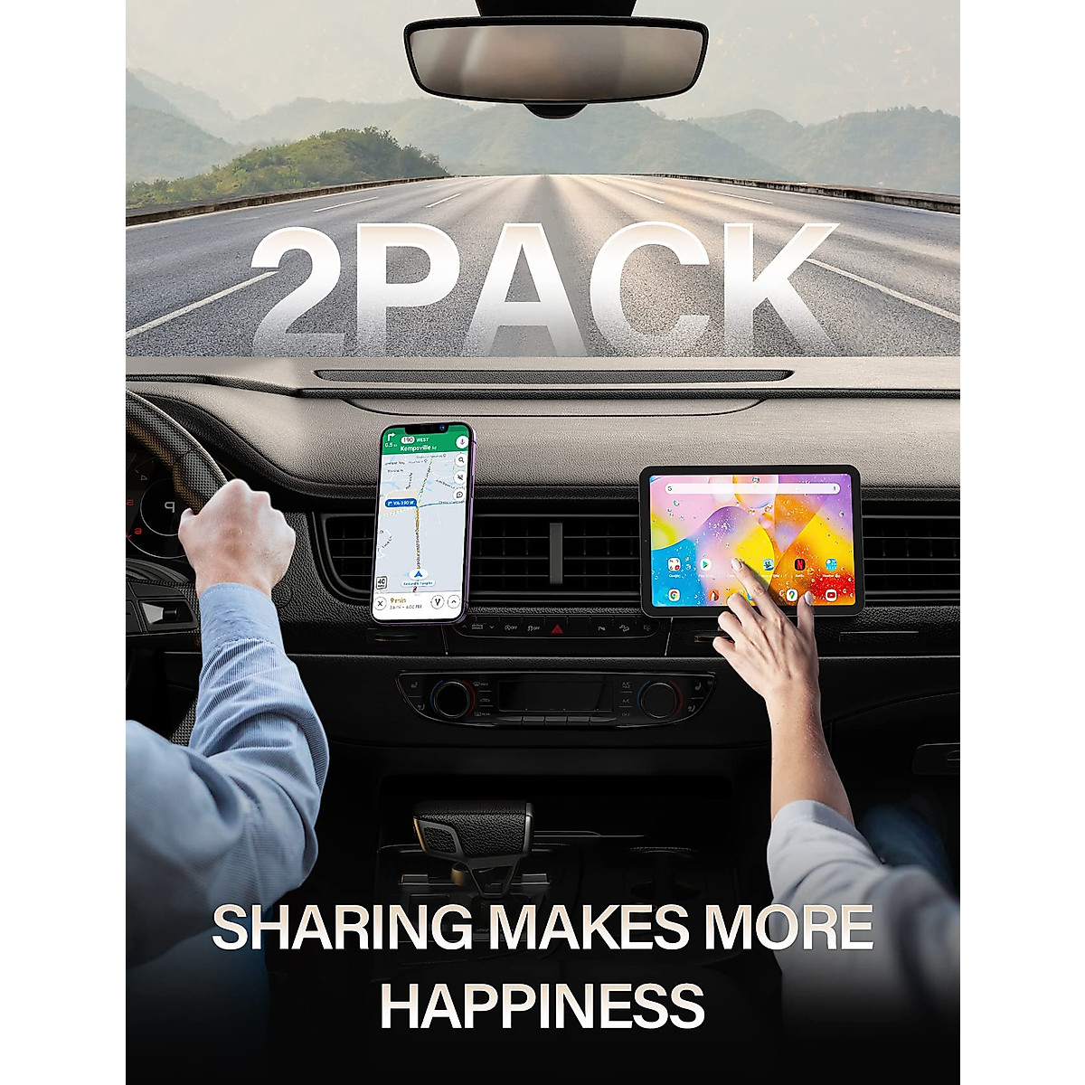 Lamicall 2 Pack Fits MagSafe Car Mount –[20 Upgraded Magnets] Magnetic Phone Holder Car,Air Vent Cell Phone Holder Clip, MagSafe Accessories for iPhone 15 Pro Max Plus 14 13 12 Mini & All Phones