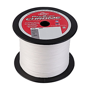 Berkley ProSpec® Chrome Premium Hollow Braid Superline, White, 80lb | 58.9kg, 3000yd | 2743m Fishing Line, Suitable for Saltwater Environments