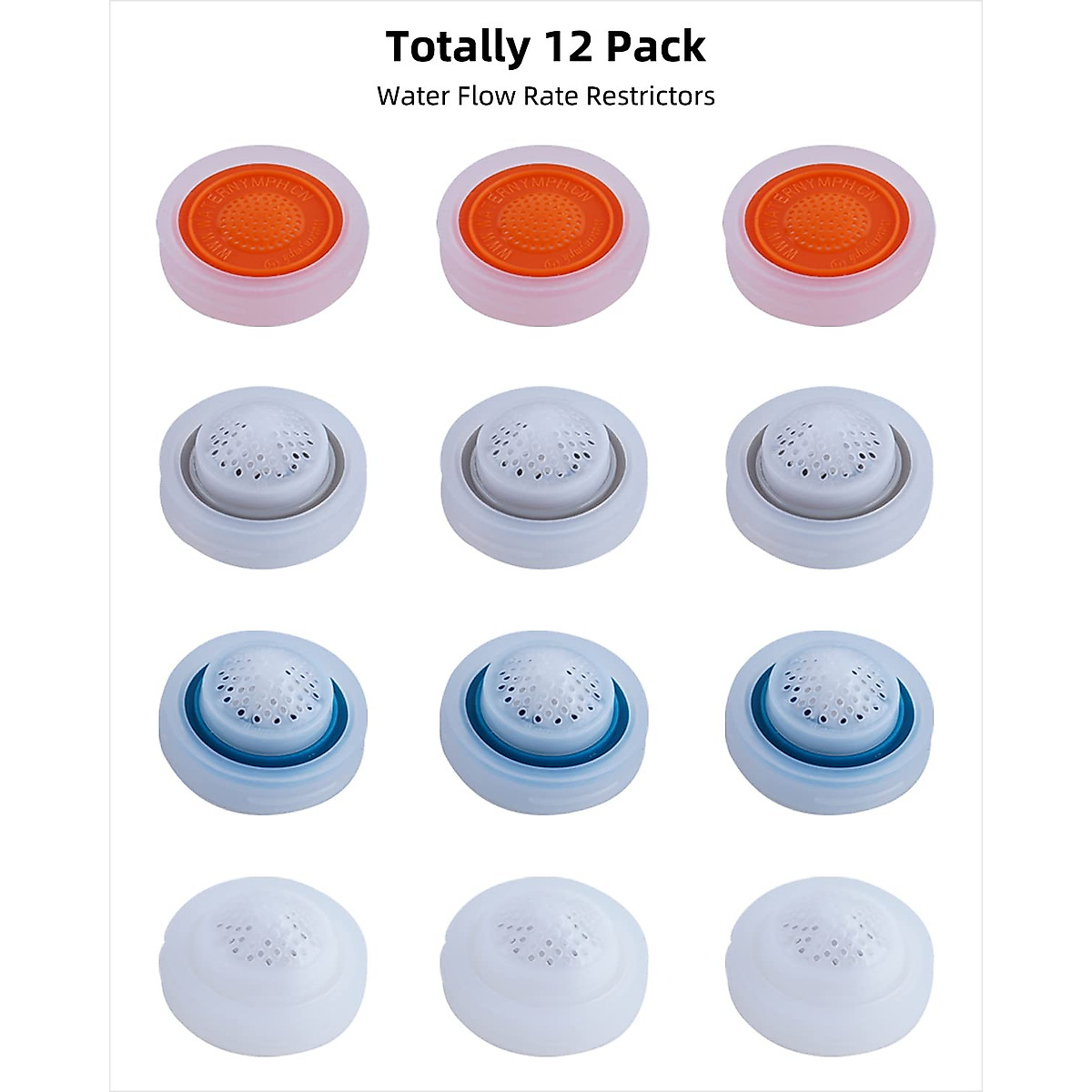 3 Pcs Faucet Aerator, Female Thread Kitchen Faucet Aerator Kitchen Sink Aerators, 1.2, 1.5, 1.8, 2.5 GPM Flow Restrictor Replacement Parts Bathroom, 55/64-Inch 22mm Female Thread-Chrome