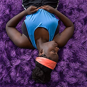 Amearea Soft Fluffy Plush Faux Fur Rug, 3 x 5, Modern Shaggy Fuzzy Purple Rugs for Bedroom, Living Room, Dorm Nursery Decor, Furry Plush Sofa Faux Sheepskin Carpet, Purple