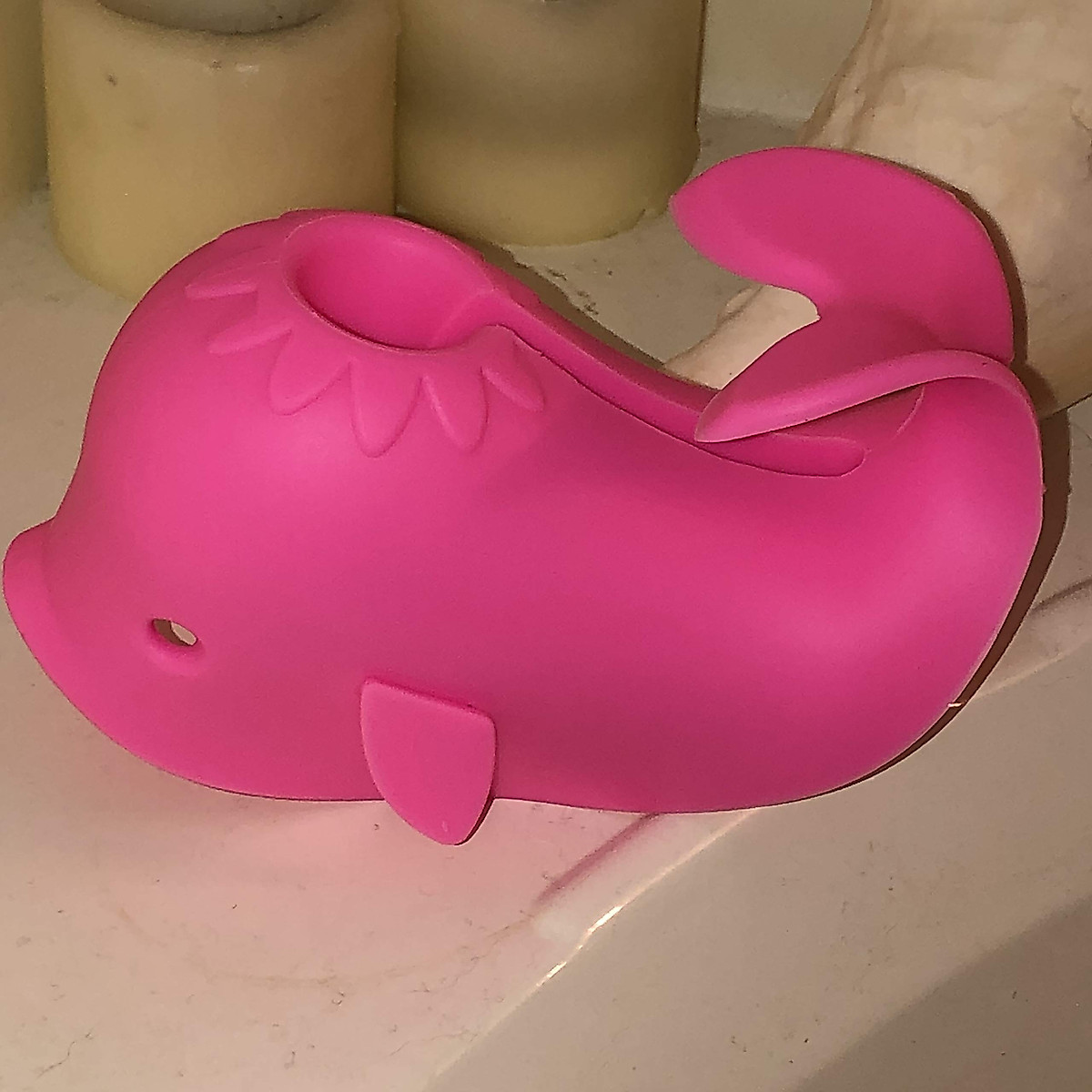 Bath Spout Cover for Bathtub - Faucet Baby Covers Protects Baby During Bathing Time While Being Fun. Cute Soft Whale Making Enjoyable Safe Baths Your Child Will Love. (1 Pack, Pink)