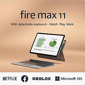 Amazon Fire Max 11 tablet and Keyboard Case bundle, power, fun, and productivity, octa-core processor, 4 GB RAM, 14-hour battery life, 64 GB, Gray