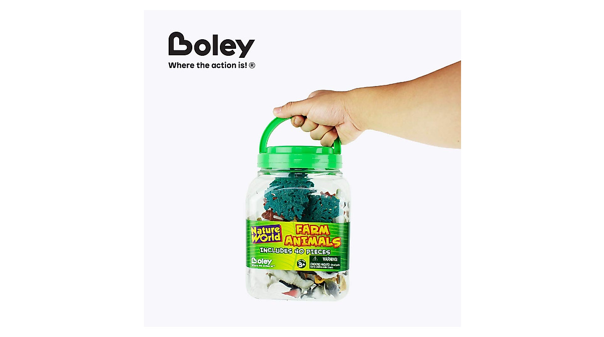 Boley Farm Animal Toy Bucket: 40-Pc Educational Playset