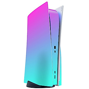 ITS A Skin Skins Compatible with Sony Playstation 5 Console Disc Edition - Protective Decal Overlay Stickers wrap Cover - Hombre Pink Purple Teal Gradient