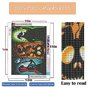 Halloween Diamond Art Painting Kits for Adults - Jack and Sally DIY 5D Paint with Diamonds Gem Art Painting Kits DIY Nightmare Before Christmas Round Full Drill Diamond Dots Paintings Adult Crafts