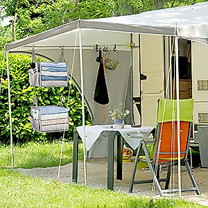 Exsun Hanging Closet Organizer,Hanging Closet Basket with Sturdy Hooks and Extra Side Pocket, Foldable Hanging Storage Use for Wardrobe, Bedroom, Bathroom, Camping & RV, Gray, 33.2"X10"X14", 2-Packs