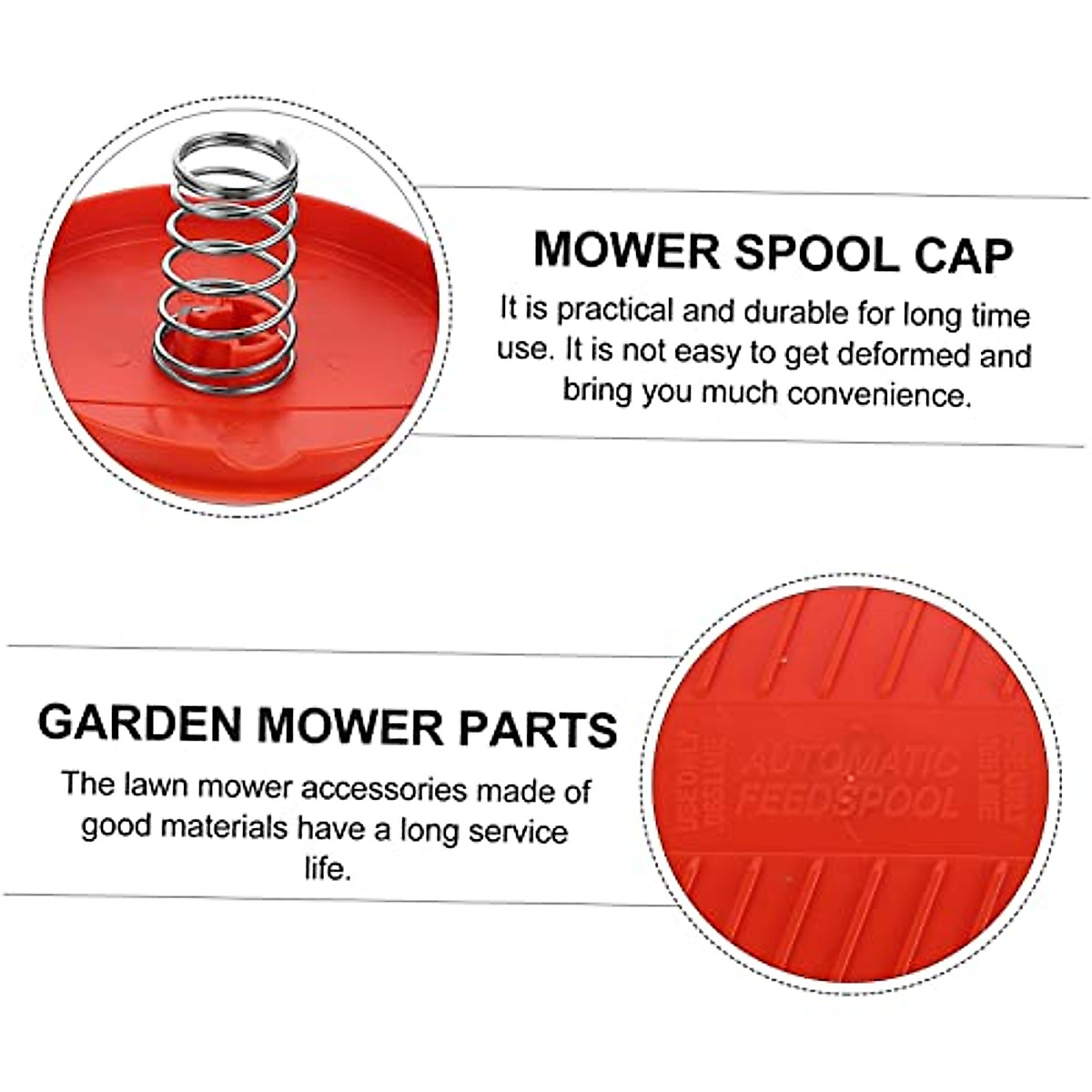 Asakkura 4 Sets Spring Gardening Garden Accessory Spool with Rc- Cover Replacement Cutting Mower and Covers Accessories Lawnmower Parts Trimmer for Lawn Springs Grass Cap