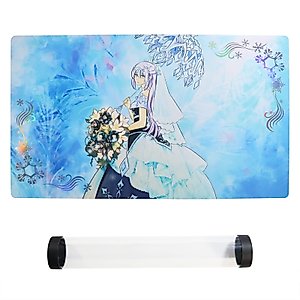 Teardrop The Rikka Queen Foil Playmat Holographic Mat Gaming Competition Pad Mat for TCG CCG Trading Card Game Mat + Playmat Tube