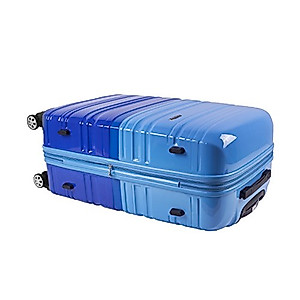 Rockland Melbourne Hardside Expandable Spinner Wheel Luggage, Two Tone Blue, 2-Piece Set (20/28)