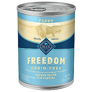 Blue Buffalo Freedom Grain Free Natural Puppy Wet Dog Food, Chicken 12.5oz cans (Pack of 12)