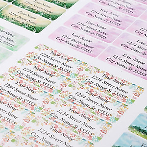 AWUSA Custom Address Labels - Personalized Address Labels, Custom Address Labels Colorful Patterns, Can Be Used for Box, Paper, Plastic, Glass, Metal (Set of 100, Set of 100, Glossy Vinyl)