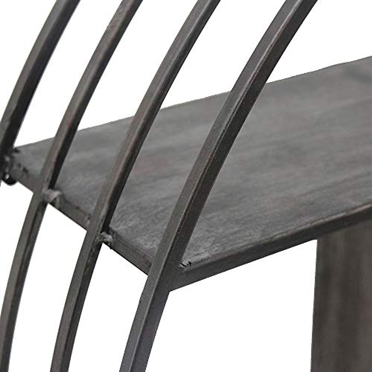 FirsTime & Co. Dark Silver Brody Wall Shelf, Round 3 Tier Wall Mounted Floating Shelf for Bathroom, Bedroom, Living Room Decor, Metal, Industrial, 27.5 inches