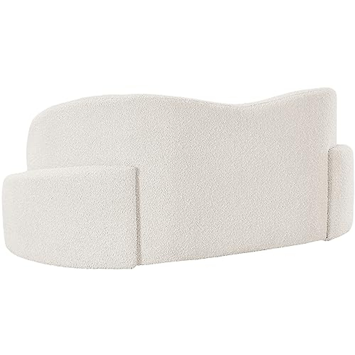 Meridian Furniture 108Cream-L Principessa Collection Modern | Contemporary Loveseat with Rich Cream Boucle Fabric, Curved Seat and Back, 68" W x 35" D x 29" H, Cream