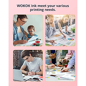 WOKOK Compatible Refill Ink Bottles for EcoTank 522 T522 T522520-S for use with EcoTank ET-2720 ET-2800 ET-2803 ET-4700 Printers (Black, Cyan, Magenta, Yellow) Not Sublimation Ink