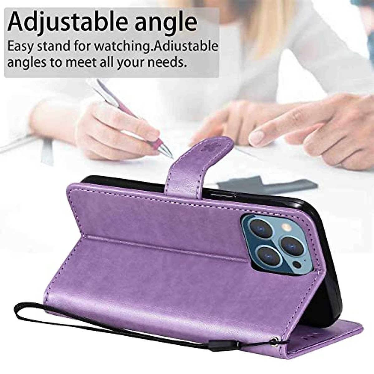 Fansipro Phone Cover Wallet Folio Case for Oppo Reno 6 PRO Plus 5G, Premium PU Leather Slim Fit Cover for Reno 6 PRO Plus 5G, 2 Card Slots, Nice fit, Purple
