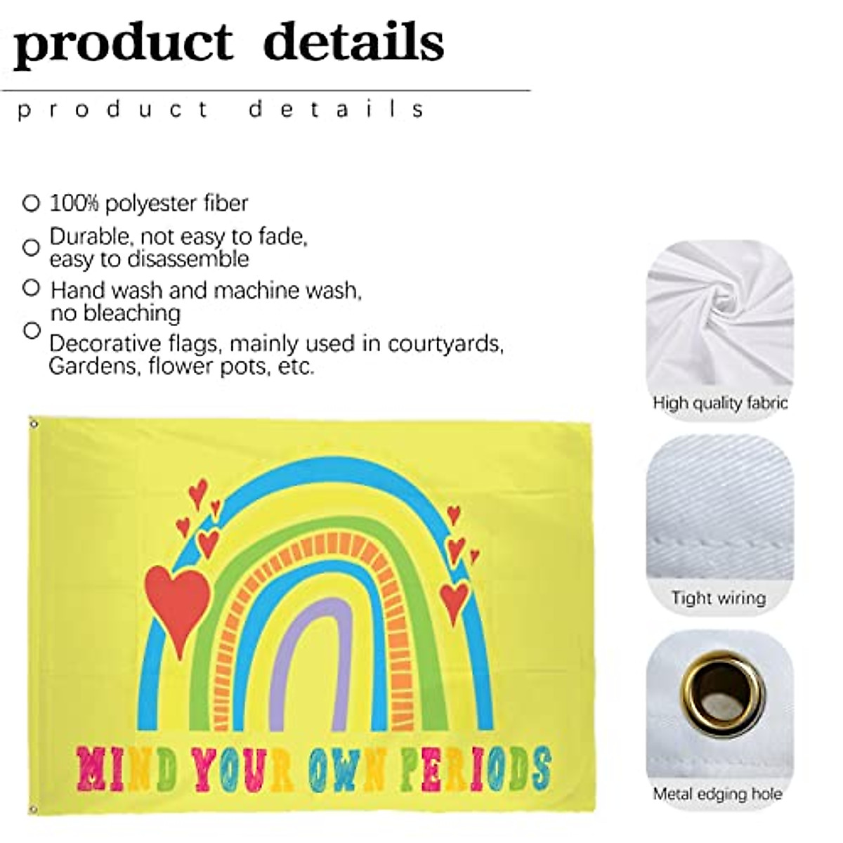 Flags for Room Teen girl right Flags, Flags Outdoor Funny Flags for Room Guys mind your own periods 3x5 Flags Decoration for Garden Sign Yard Flag