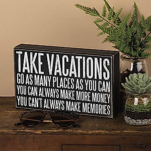 Primitives by Kathy - 27340 Classic Box Sign, 10 x 6-Inches, Take Vacations