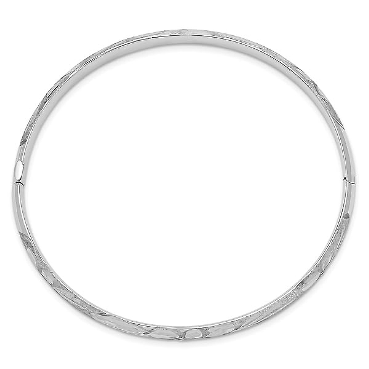 IceCarats 14K 4.75mm White Gold Florentine Hinged Bangle Bracelet