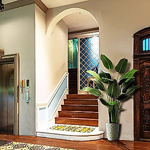 OXLLXO 6.5ft Artificial Silk Bird of Paradise Palm Tree (78in) with 17 Trunks Faux Tree and Plastic Nursery Pot, Fake Plant for Office House Farmhouse Living Room Home Decor (Indoor/Outdoor)