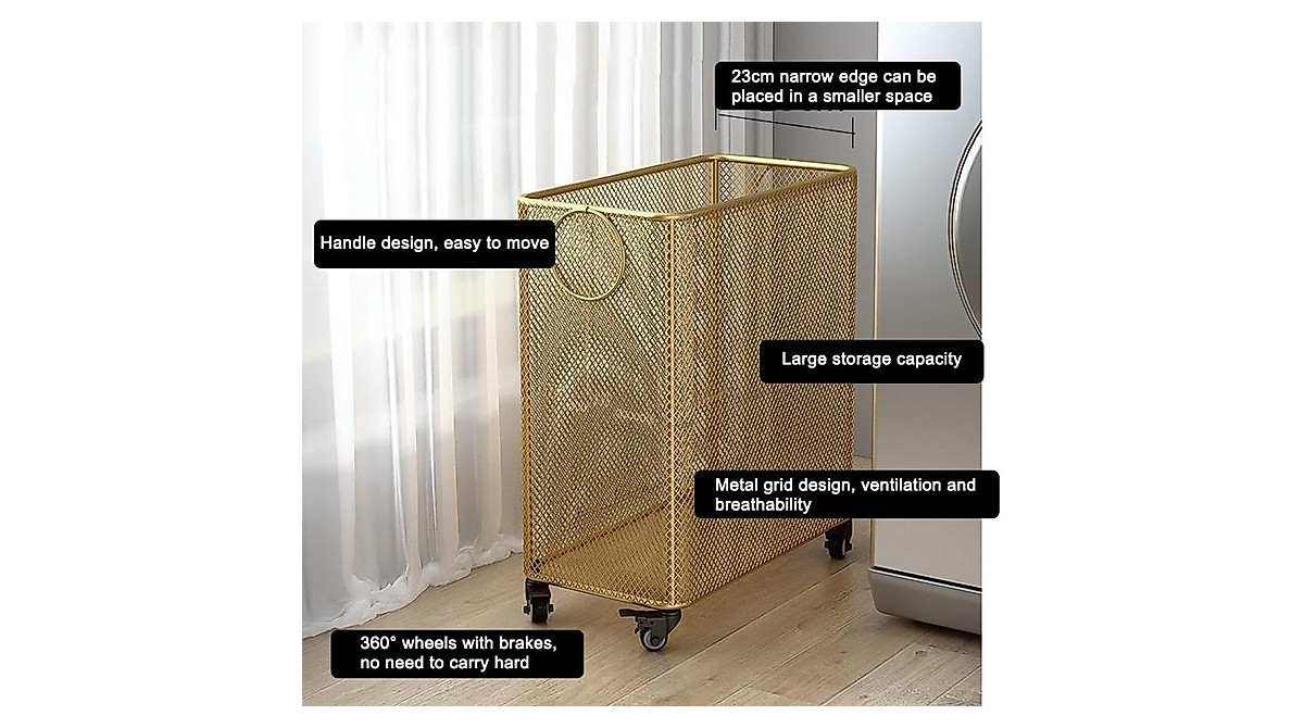 Durable Square Rolling Hamper with Wheels | TPTBON
