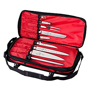 Mercer Culinary Double-Zip 17-Pocket Knife Case,Black