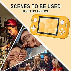 Portable Game Console Retro Handheld Game Console 700+ Classic Game 10 Classic Emulator HD IPS Screen Support Player Function Best Childhood Memories-Yellow