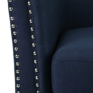 Christopher Knight Home Octavia Contemporary Fabric Swivel Chair, Blue, Black