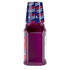 Tylenol Cold + Flu + Cough Night Liquid Medicine with Acetaminophen, Wild Berry, Grabe, 8 Fl Oz