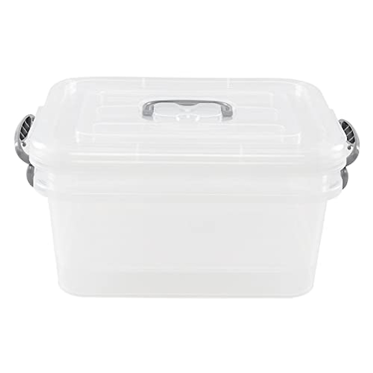 Ortodayes Clear Storage Boxes with Lids, 8 Liter Storage Bins Set of 2