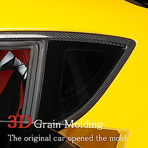 JSWAN 6PCS Real Carbon Fiber Window Molding Trim Fit for Toyota Supra GR A90 MK5 Carbon Fiber Window Seal Strip Cover Car Outside Anti-Scratch Seal Belt