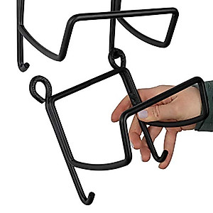 Wallniture Solid Wrought Iron Metal Towel Rack Holder – Wall Mount Rustic Home Decor - Bathroom Organizer Black Set of 3 (Straight Finish)