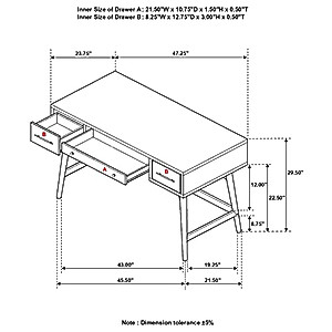 Coaster Furniture 3-Drawer Writing Desk Walnut 800744
