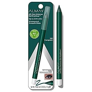 Almay Gel Eyeliner, Waterproof, Fade-Proof Eye Makeup, Easy-to-Sharpen Liner Pencil, 150 Evergreen, 0.045Oz