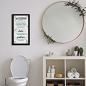 Jetec Bathroom Wall Decor Funny Bathroom Rules Sign Bathroom Rules Wall Decor for Kids Bathroom Rules Wall Plaque Rustic Wood Toilet Decoration Wall Art for Bathroom Decor, 13.8 x 7.9 x 0.2 Inches