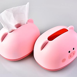 Creative Cartoon Cute Brown Bear Pink Pig Drawn Paper Box Living Room Bedroom Dining Room Tissue Box (Bear (Brown))