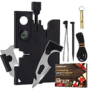 Credit Card Multitool 18 in 1 Cool Gadgets, Fathers Gift for Dad Men, Useful Gifts for Men Women Teenage Boy, Christmas Stocking Stuffers Birthday Gifts Survival Wallet Tools with Screwdrivers Compass