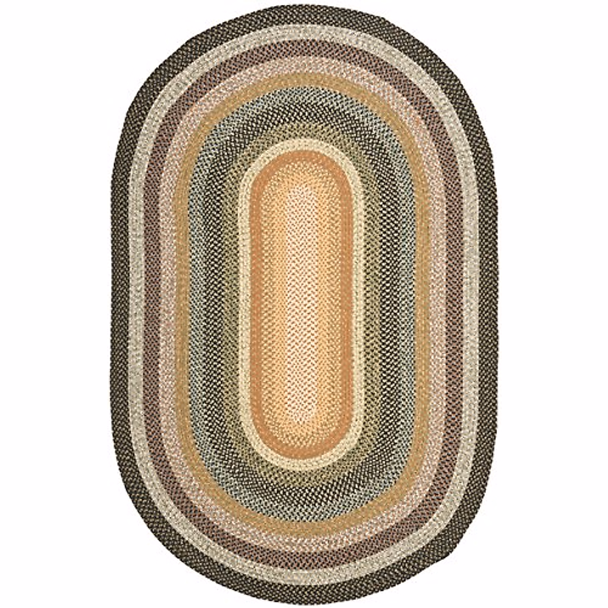 SAFAVIEH Braided Collection 5' x 8' Oval Multi BRD308A Handmade Country Cottage Reversible Area Rug