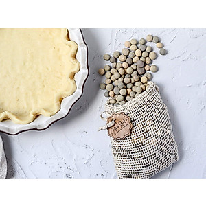 Jefferson Street Ceramics - Made in USA - Ceramic Pie Weights - Natural Clay Beads for Baking Blind Crust - 2.4 lbs with Mesh Bag