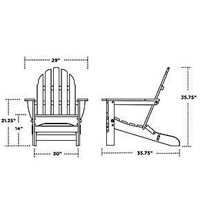 POLYWOOD AD5030SR Classic Folding Adirondack Chair, 38.5" H x31.25 W x 33.5" D, Sunset Red