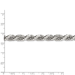 Sterling Silver 8mm Diamond-cut Rope Chain 22in 8mm style QDC170-22