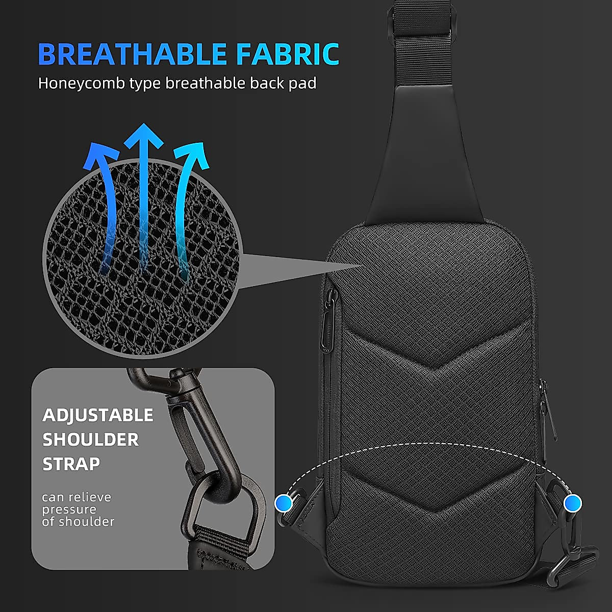 Crossbody Sling Bag Small Backpack for Women Men Lightweight One Strap Backpack Travel Hiking Chest Bag Daypack