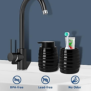 TOOZFO Soap Dispenser Ceramic with Easy-to-Press Pump Hand Lotion Liquid Dispenser Non-Slip for Shampoo Bathroom Kitchen 12 oz