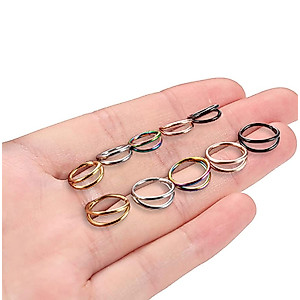Carper Nose Ring Hoop Nose Ring Double Nose Ring for Single Piercing Clicker Double Septum Ring Jewelry(18g Black 8mm)